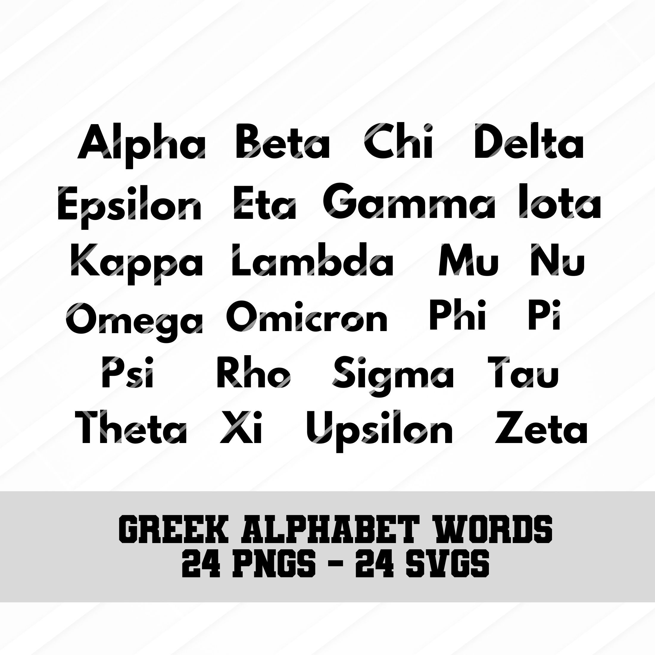 Greek Alphabet Words Set - 24 PNG & SVG Files - Commercial Rights ...