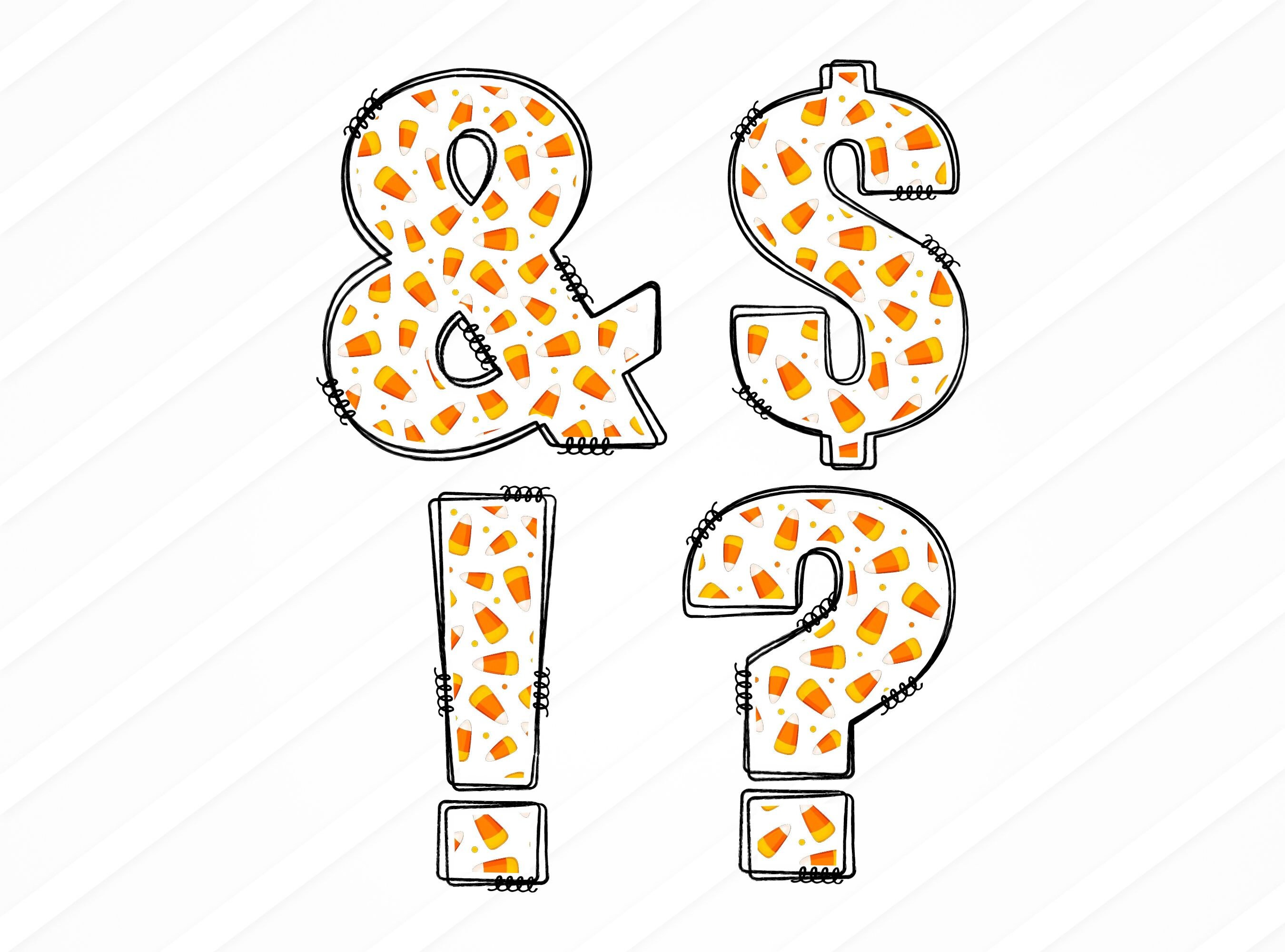 Candy Corn Letter Doodle Alphabet, Halloween Letters, Spooky ...