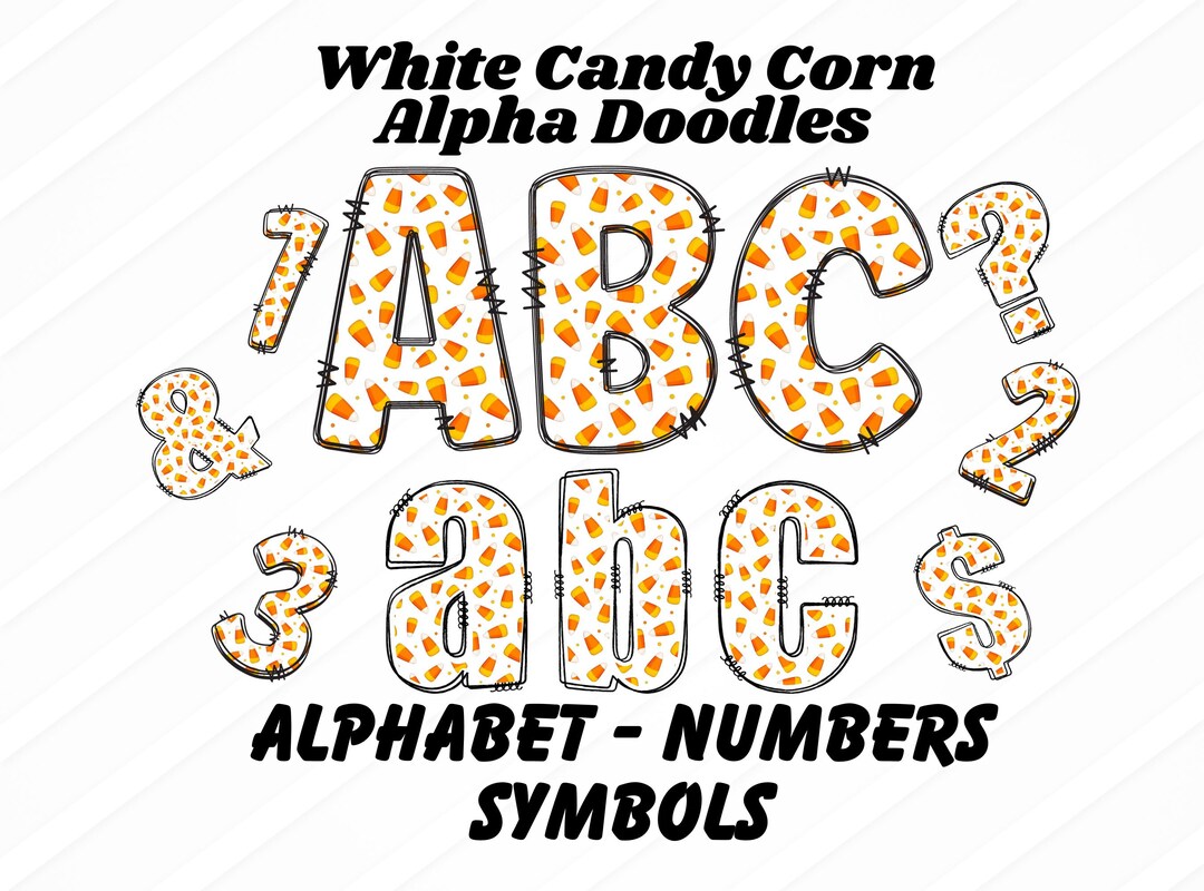Candy Corn Letter Doodle Alphabet, Halloween Letters, Spooky ...
