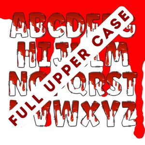 Bloody Drips Doodle Alphabet, Halloween Letters, Spooky Sublimation ...