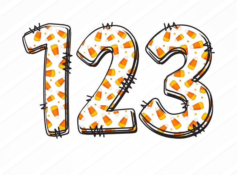 Candy Corn Letter Doodle Alphabet, Halloween Letters, Spooky ...