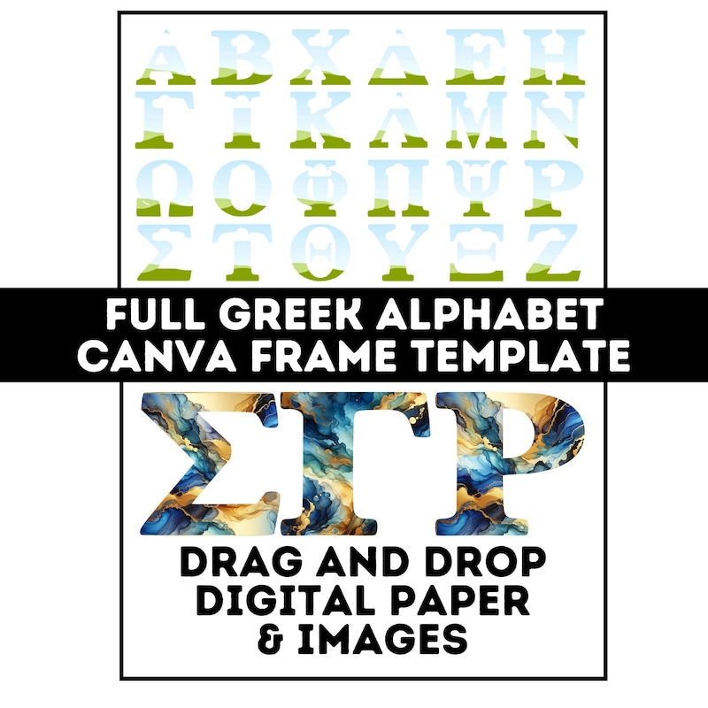 Greek Font Canva - Etsy