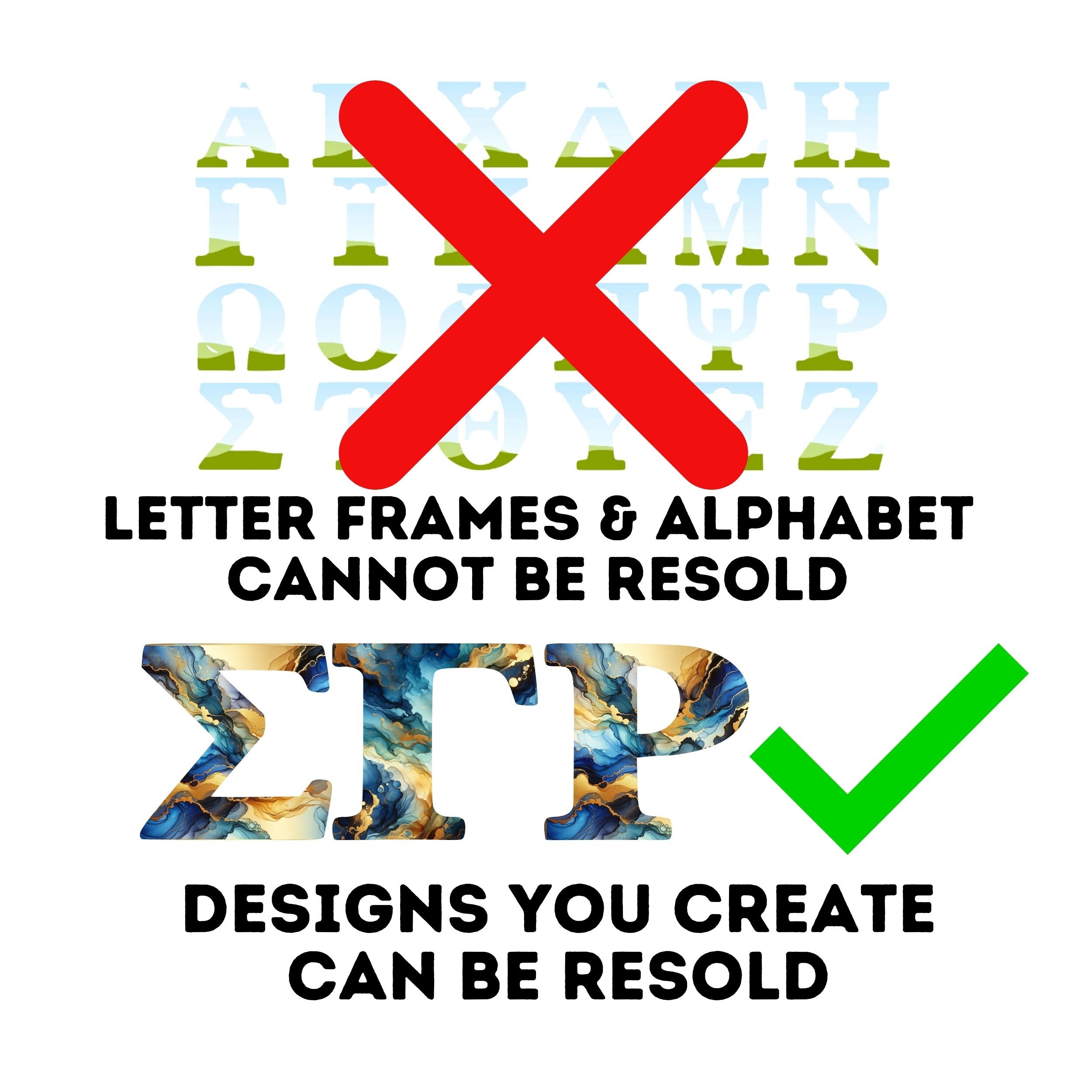 Greek Alphabet Canva Frames: Sorority Fraternity Letters (digital ...