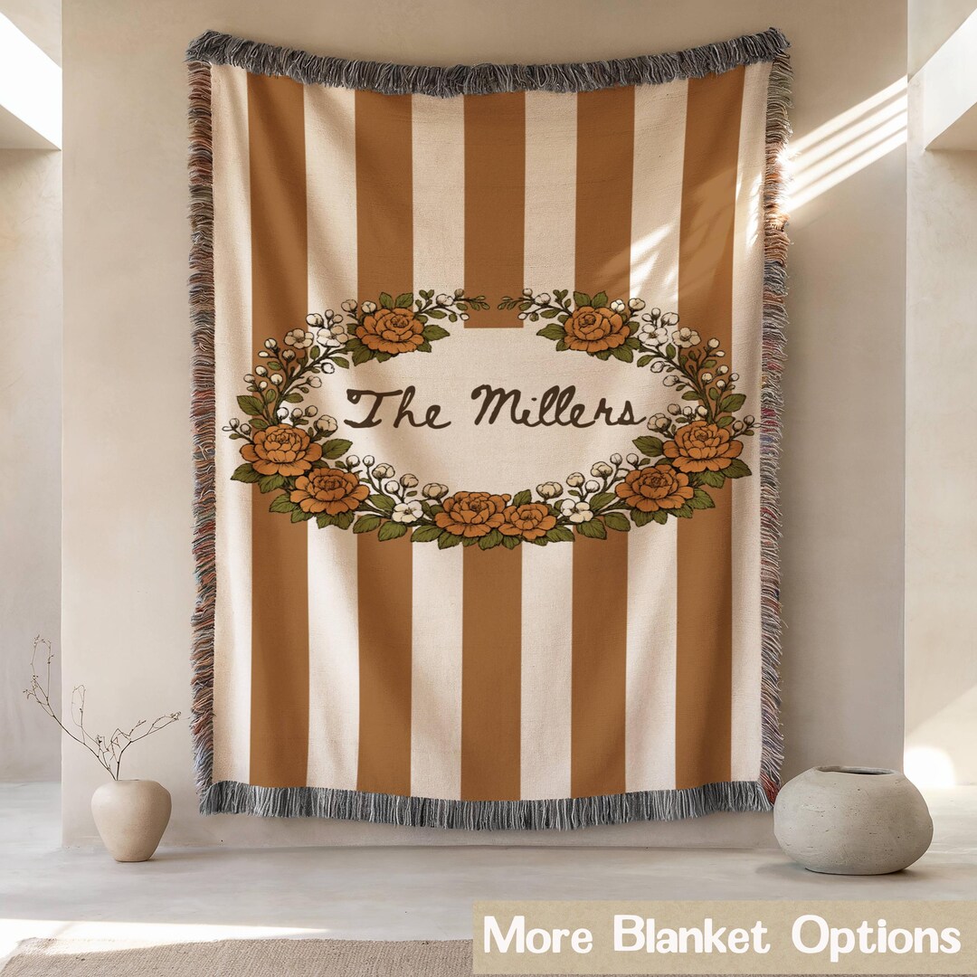 Personalized Family Name Sherpa Blanket, Custom Wedding Throw With Last ...