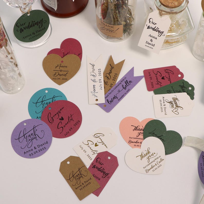 Custom Die Cut Gift Tags: Pearl Color Cards, Personalized Shapes - Etsy