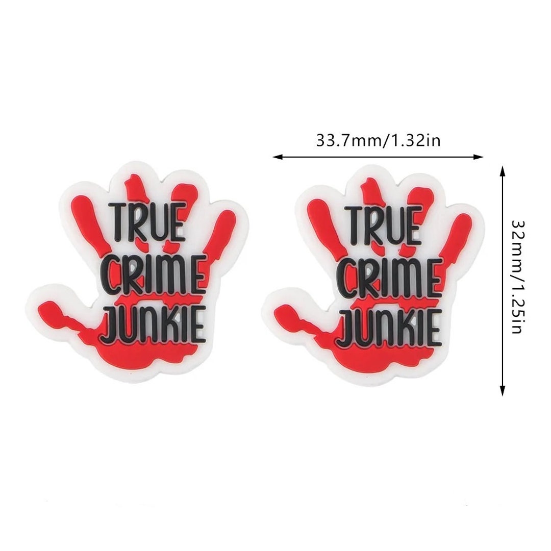True Crime Junkie Hand Print Silicone Focal Bead - Etsy