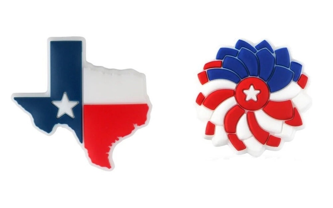 Texas State or Red White and Blue Print Silicone Focal Bead - Etsy