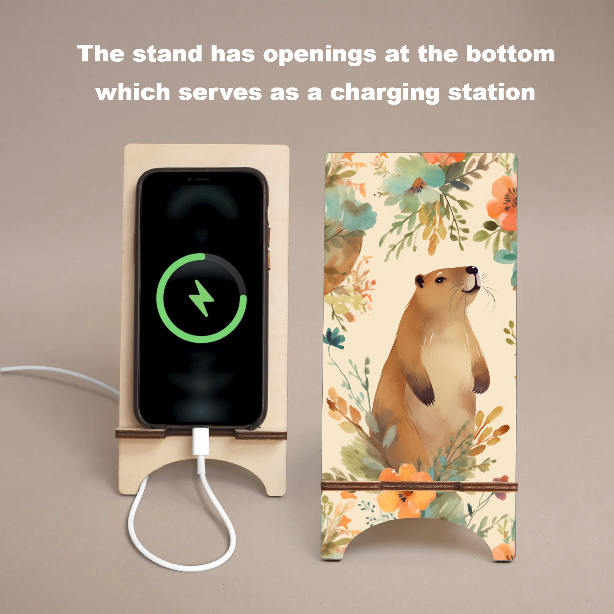 Unique Pet Wood Phone Stand Capybara Holder for iPhone 14 13 - Etsy