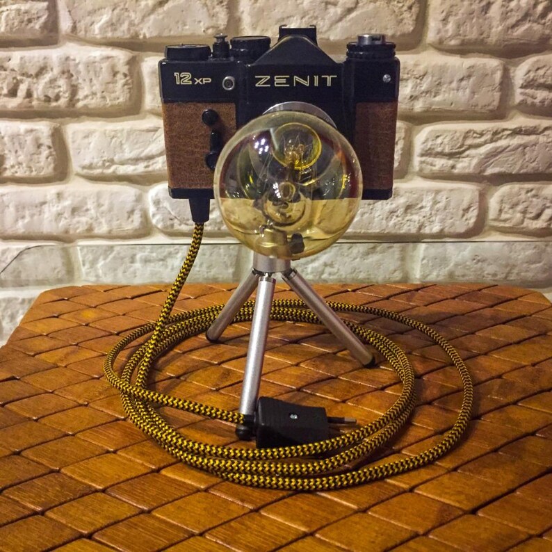 Old Camera Zenit Lamp Edison - Etsy