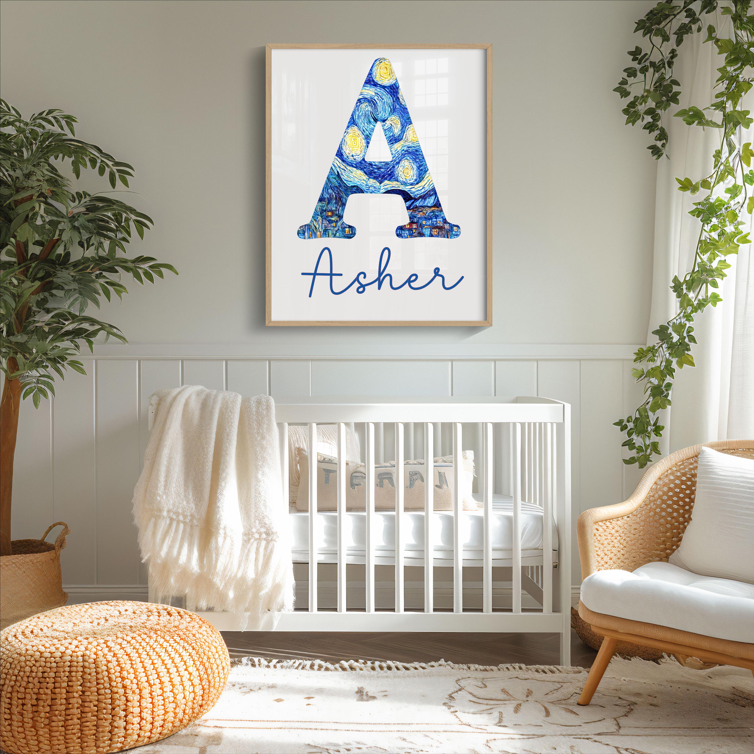 Starry Night Alphabet & Ampersand Clipart Set Van Gogh Inspired ...