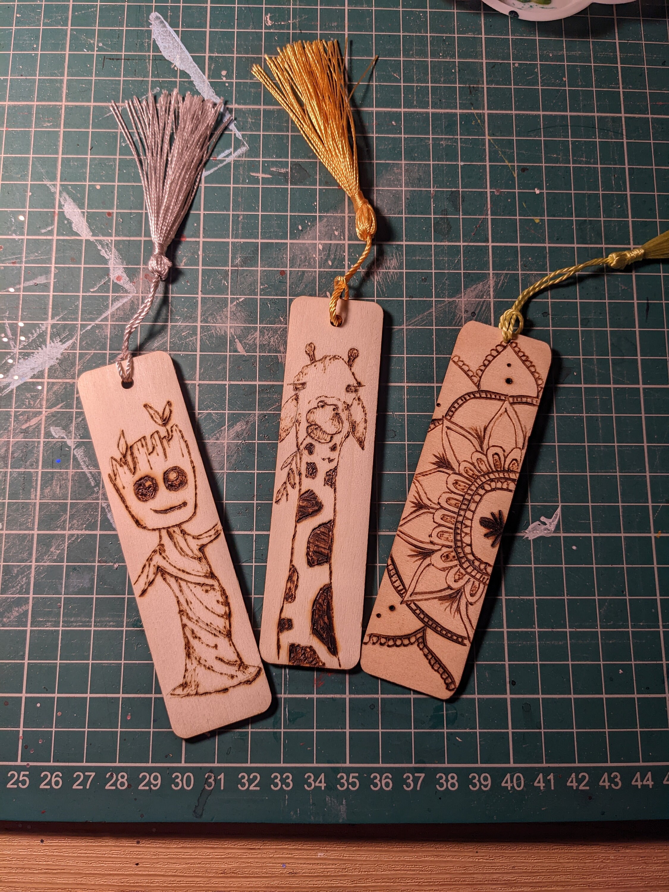 Wood Burnt Bookmarks - Etsy UK