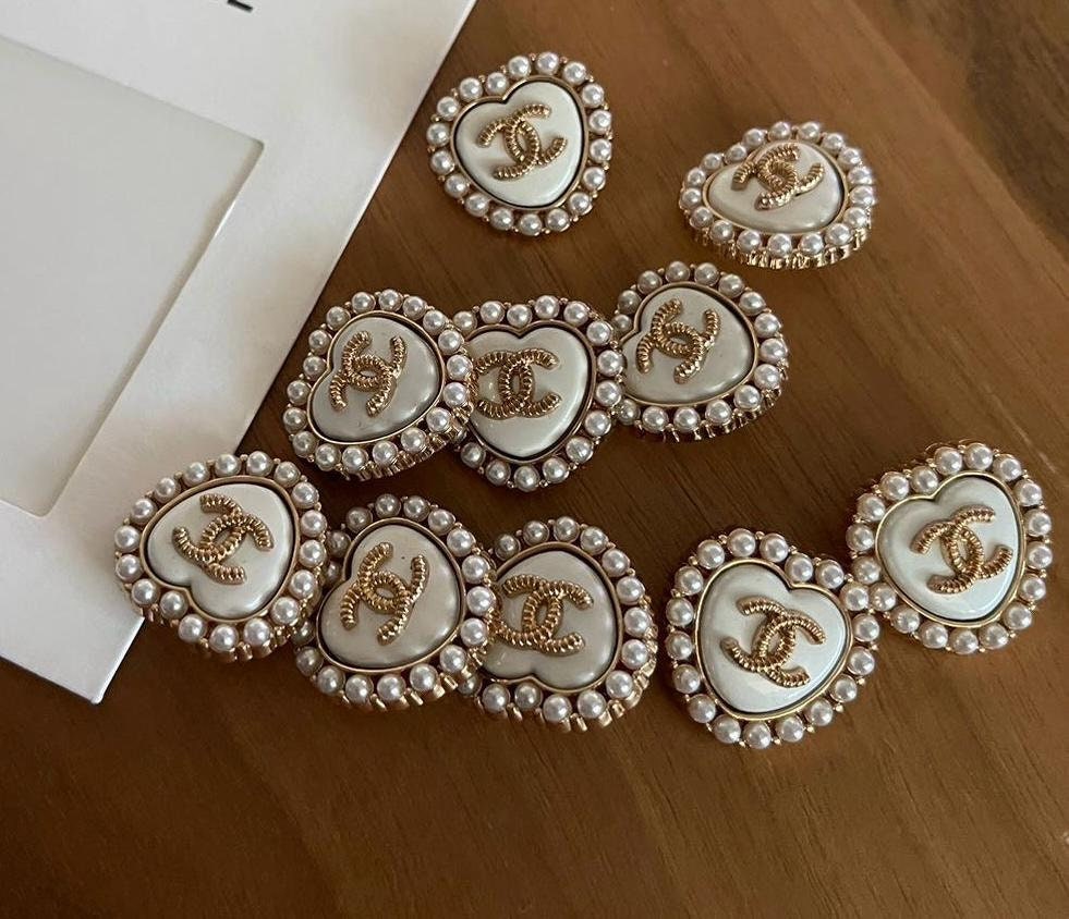10 Pcs Vintage Authentic CHANEL Costume Buttons Designer Jewelled ...