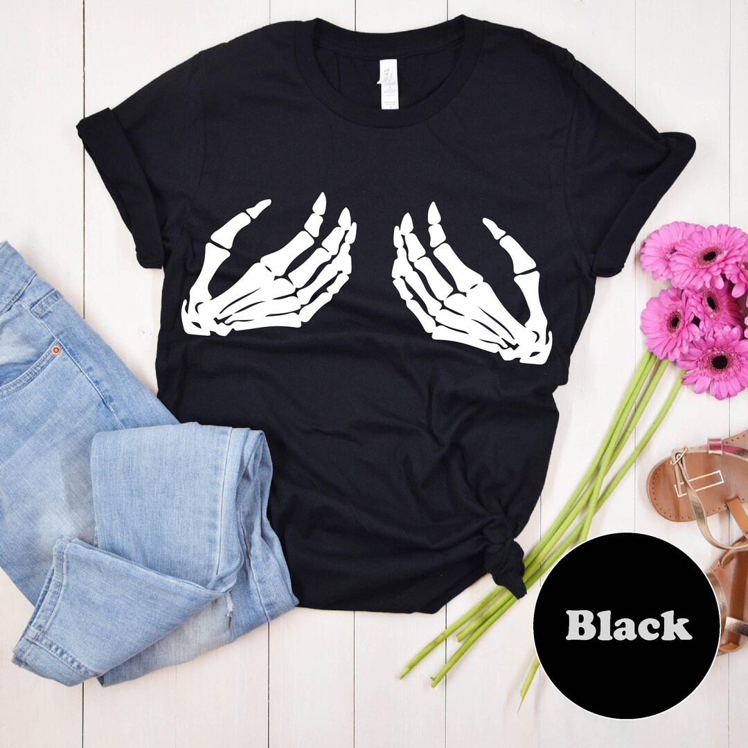 Skeleton Hands Shirt,halloween Shirt,halloween Shirt for Woman,hand Bra ...