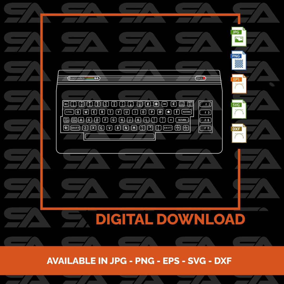 C64 Retro Computer Vector - Digital Download - Svg | Eps | Jpg | Dxf ...