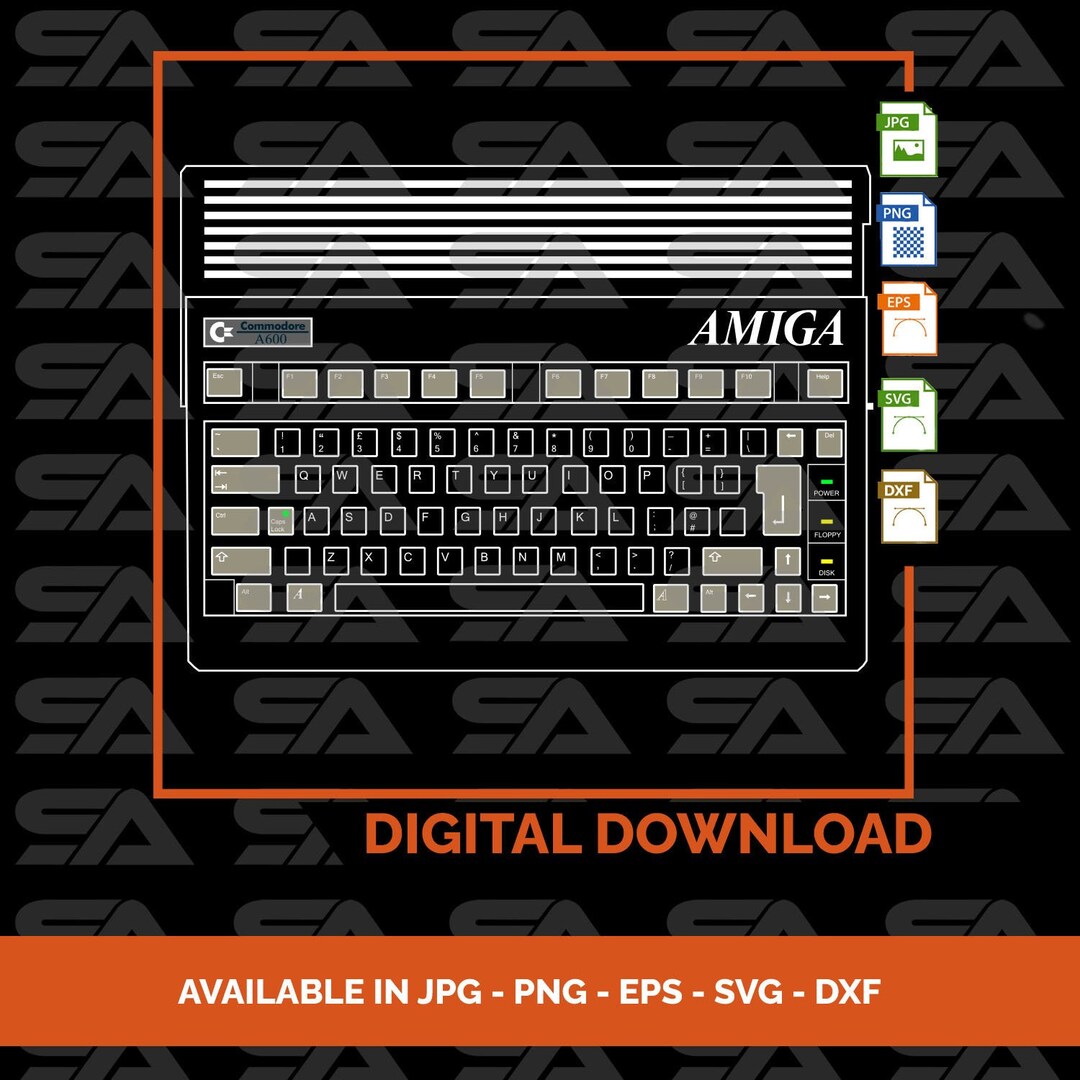 Amiga A600 Retro Computer Vector - Digital Download - Svg | Eps | Jpg ...