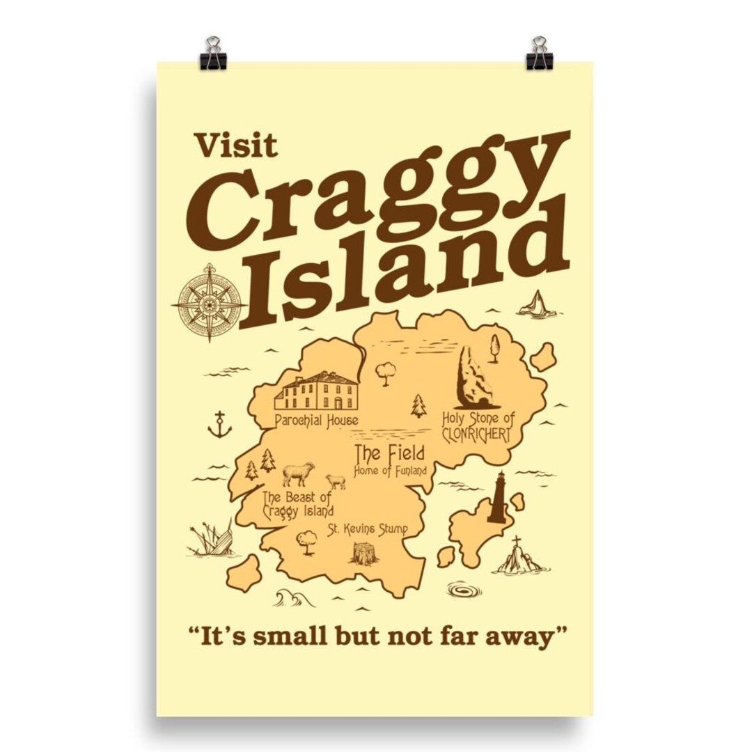 Visit Craggy Island Map - It's Small but Not Far Away Premium Poster - Etsy