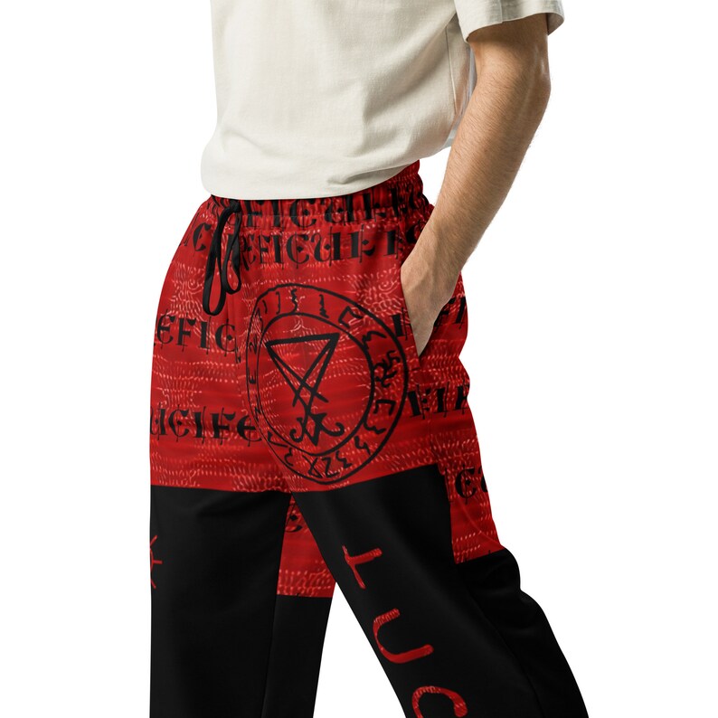 Lucifer Sigil Joggers, Wide-leg Sweatpants, Occult Symbol Lounge Pants ...