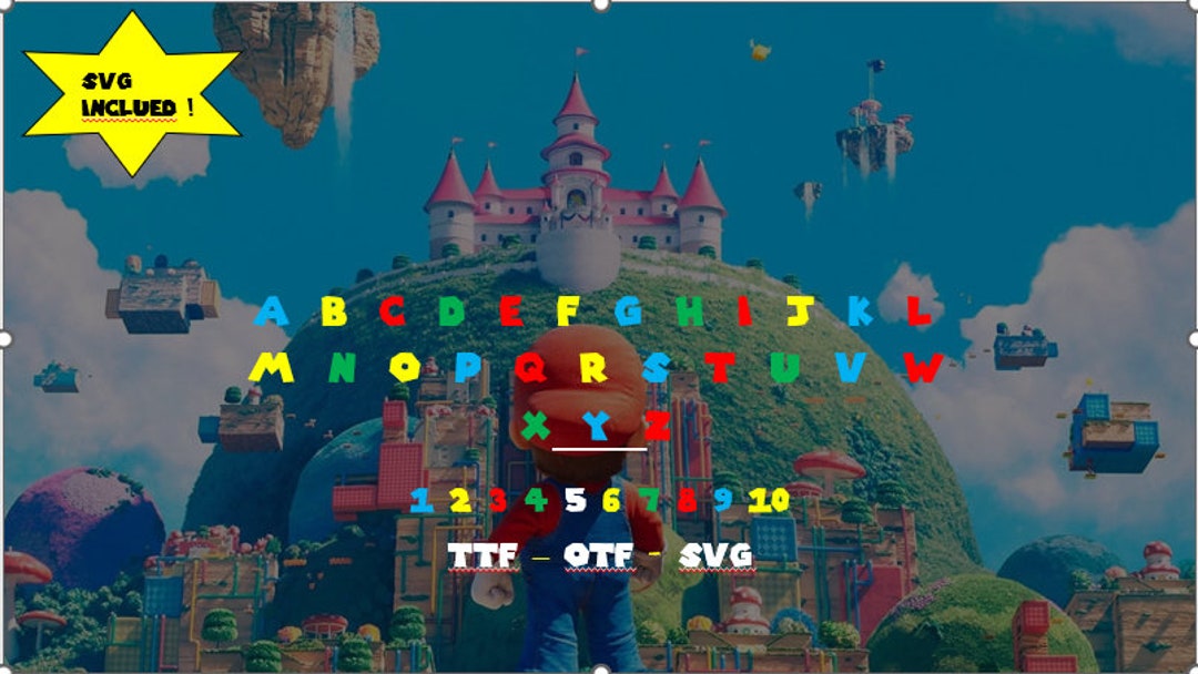 Mario Font SVG Mario Font Png Mario Letters Mario Numbers - Etsy