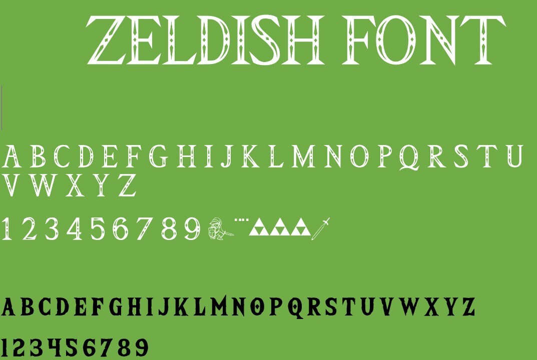 Zeldish Fonts Ttf Svg Eps Png Cricut Figure - Etsy Canada