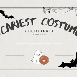 Printable Halloween Costume Award Costume Party Award Costume ...