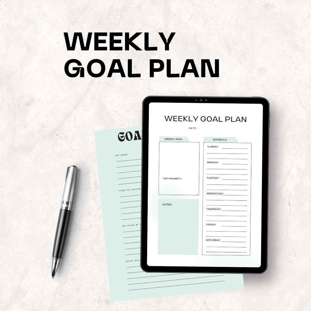 Weekly Goal Planner Printable, Weekly Goal Setting, Weekly Goal ...