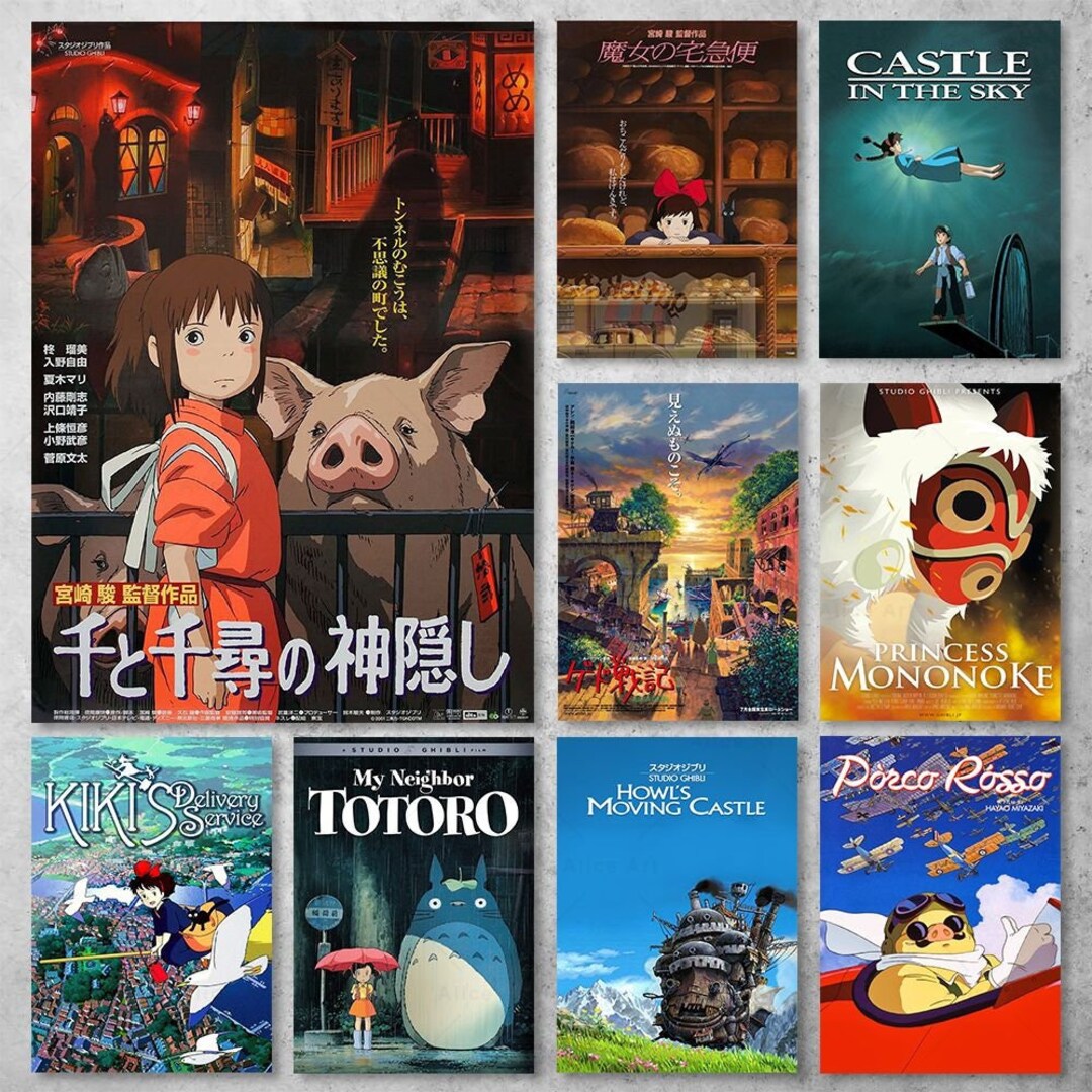 Studio Ghibli Poster 31 Models Totoro Poster Howl's Moving Castle ...