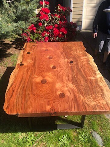 Solid Slab pacific Northwest Inland Redwood Live Edge Dining Table 4x6 ...