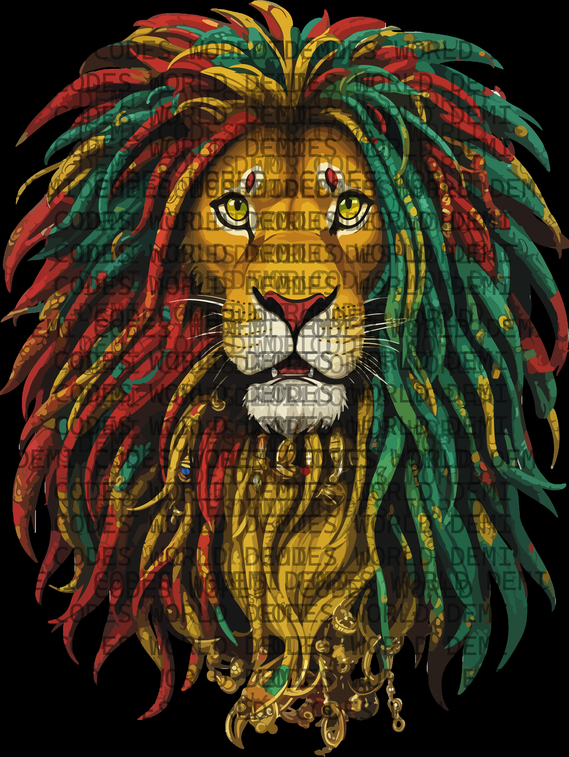 Digital Download Rasta Themed Lion Abstract Art PNG File - Etsy
