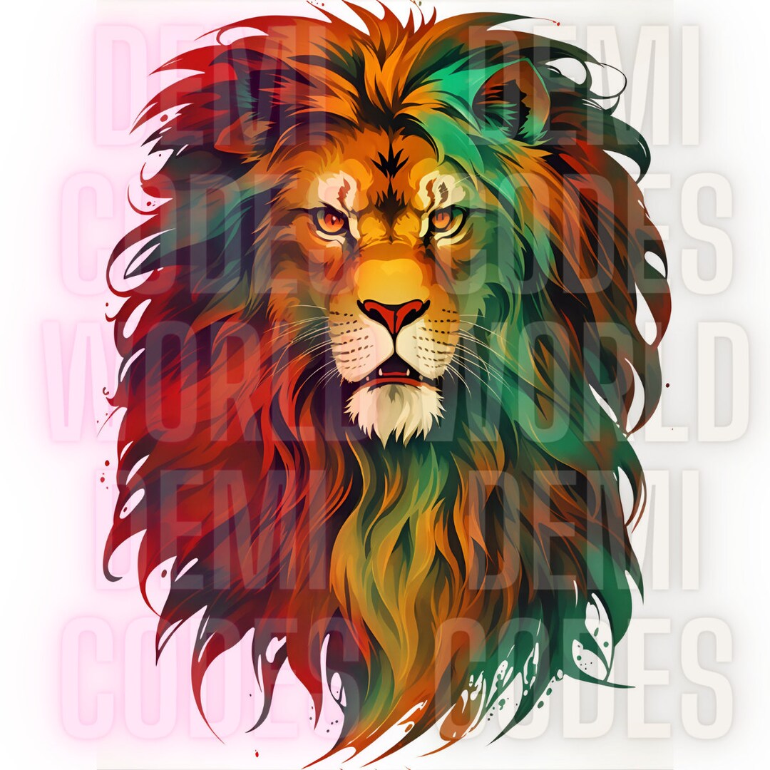 Digital Download of a Reggae Inspired Lion PNG SVG File Included - Etsy