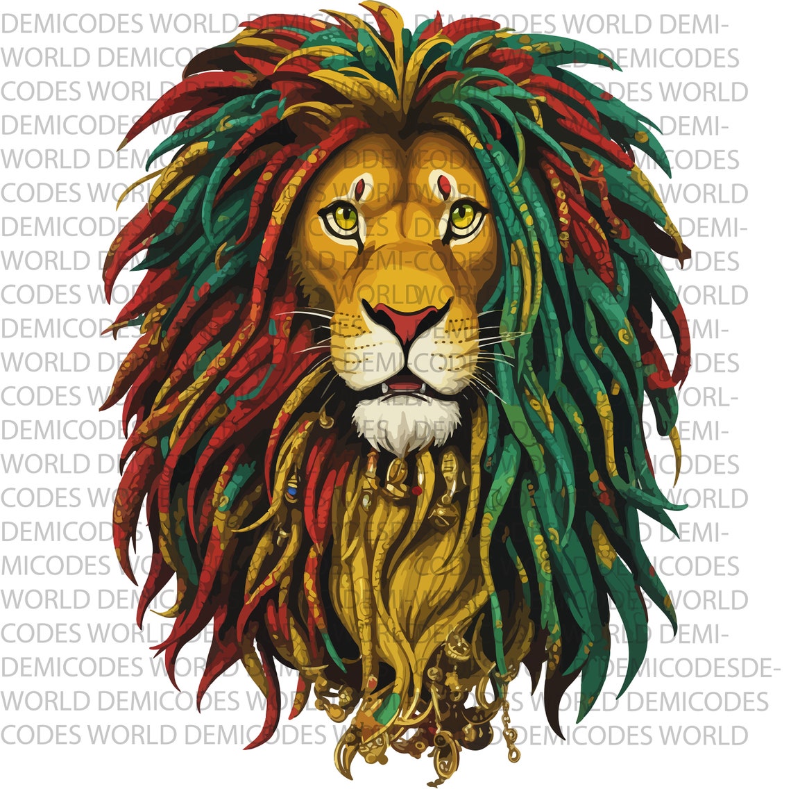 Digital Download Rasta Themed Lion Abstract Art PNG File - Etsy