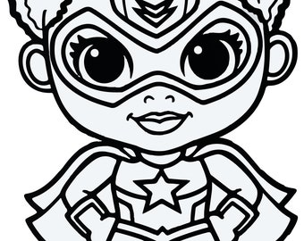 Digital Download Superhero Girl Aka Two Face Coloring Book Page PNG ...