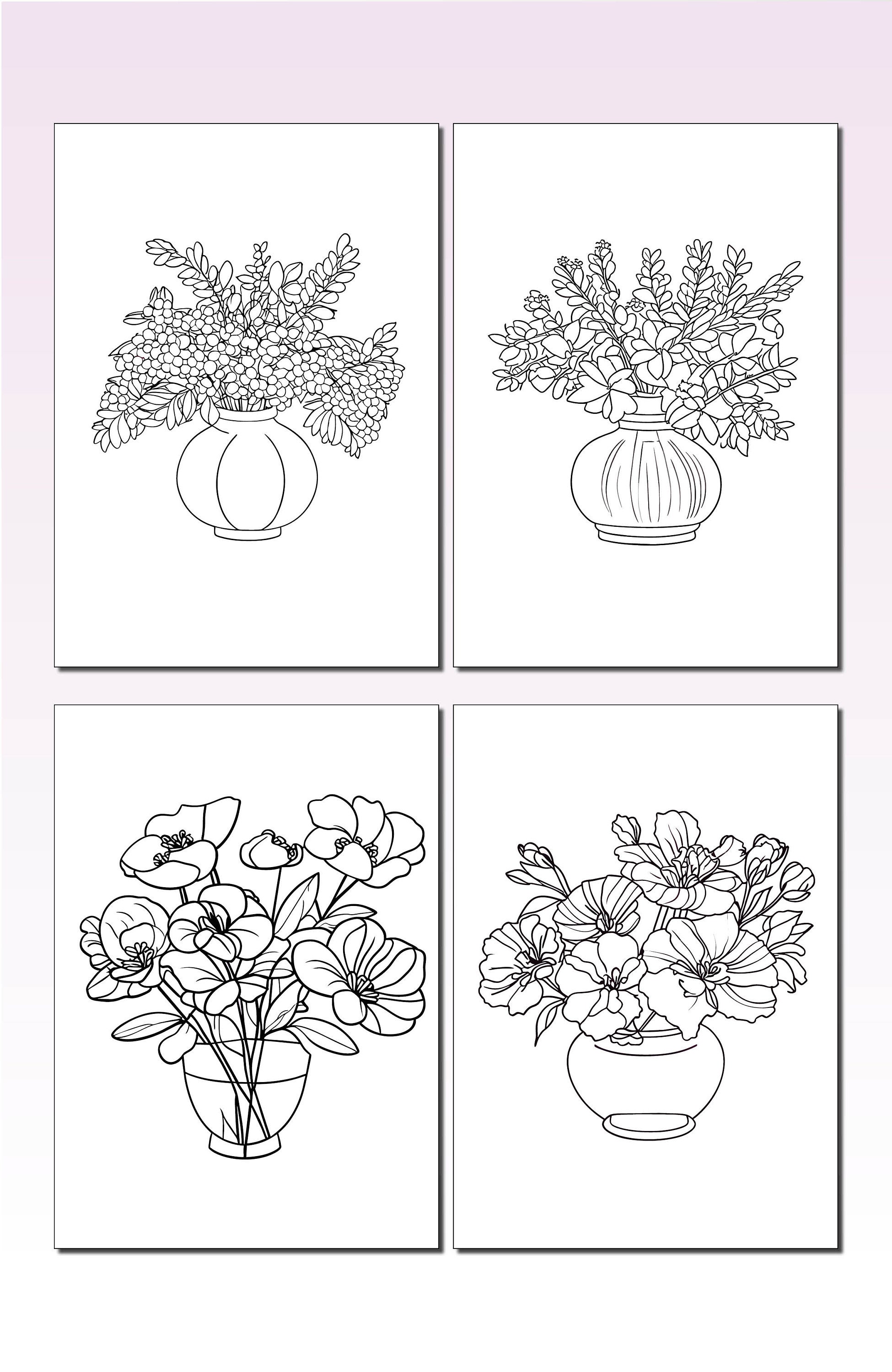 Flower Bouquet Coloring Book Pt.3 - Etsy