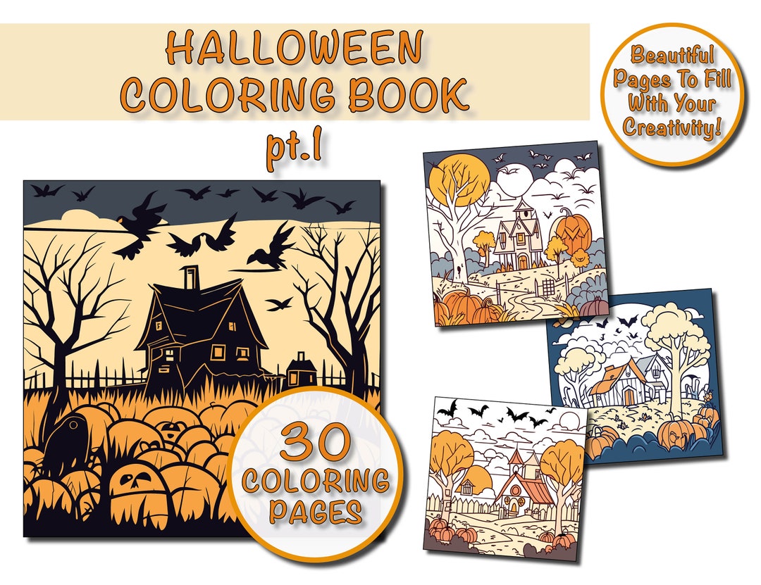 Halloween Coloring Book Pt.1 - Etsy