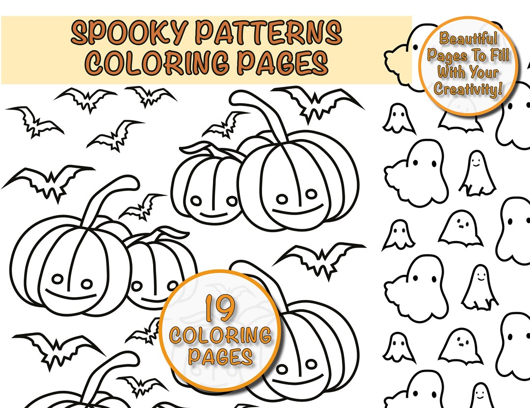 Halloween Patterns Coloring Book - Etsy