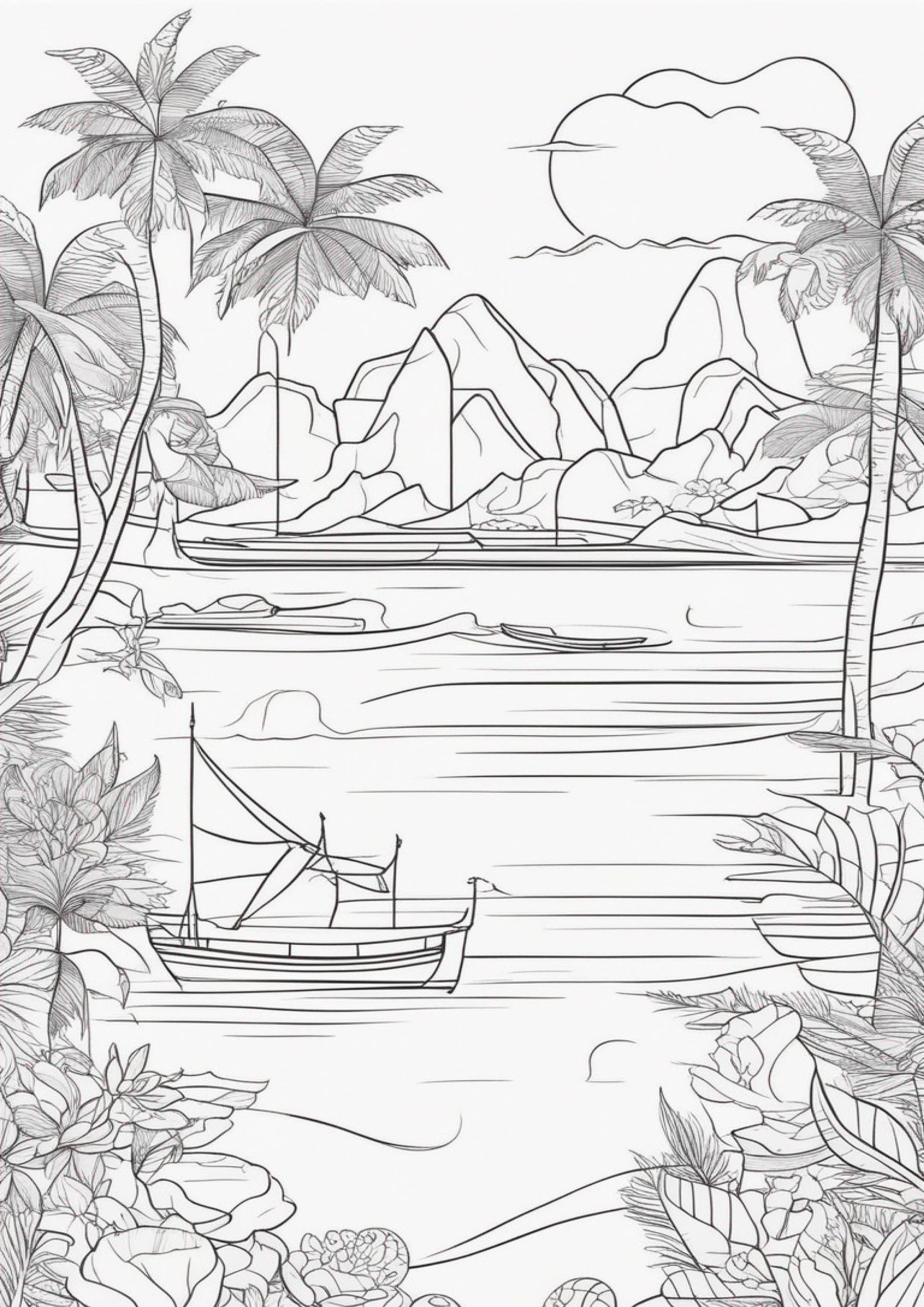 Paradise Beaches Coloring Book - Etsy