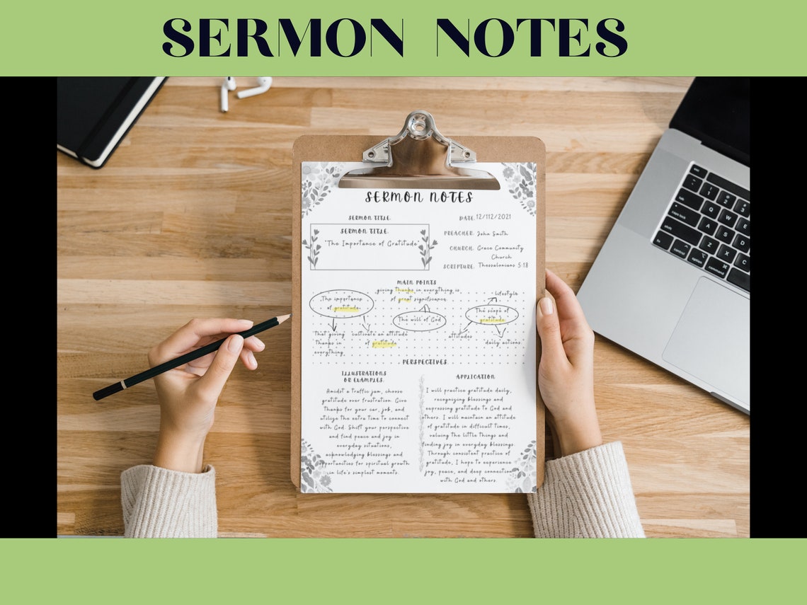 Printable Sermon Notes Templates - Etsy