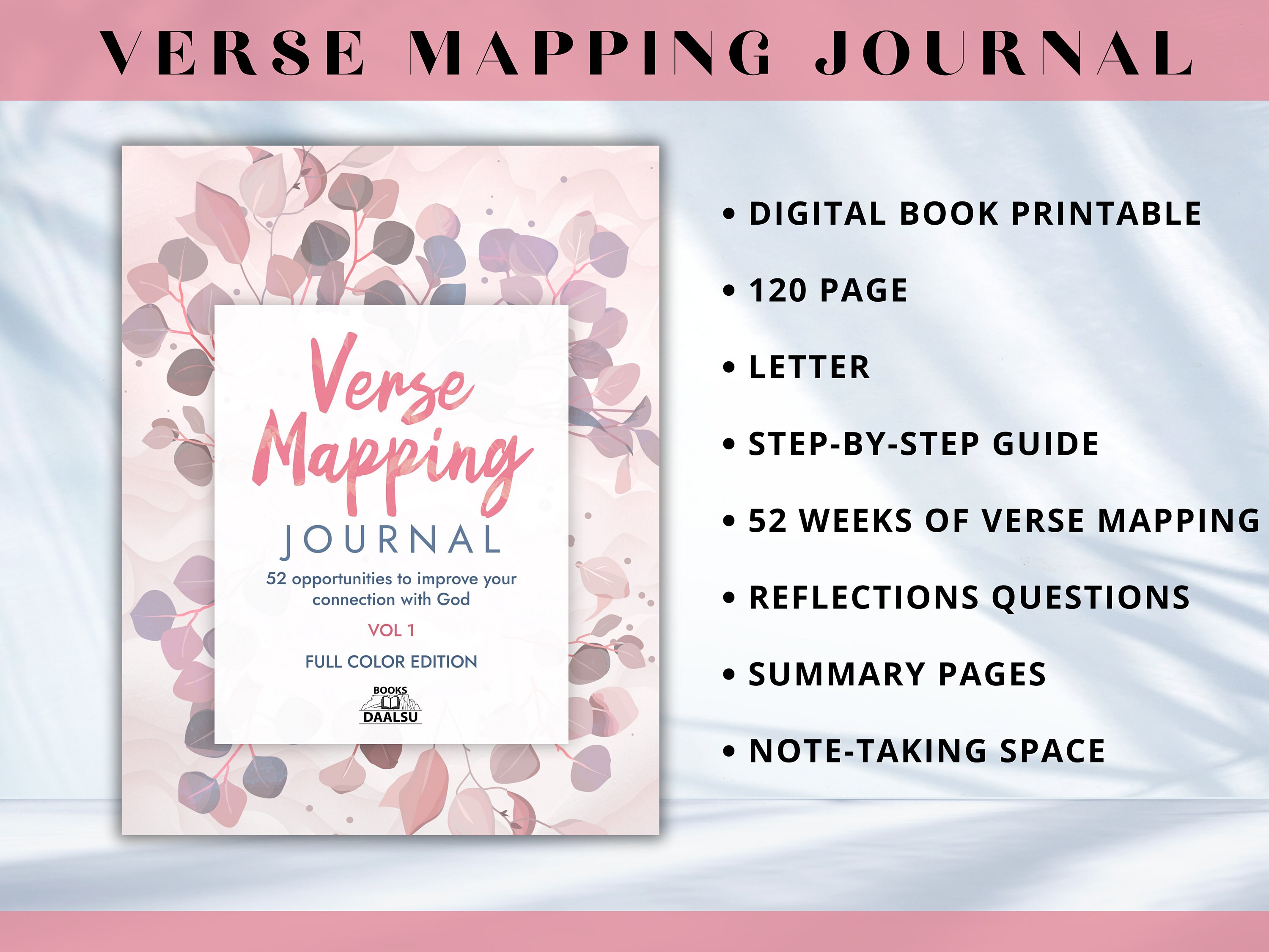 Verse Mapping Journal 52 Weeks Floral Version Full Color Letter PDF Printable Book - Etsy