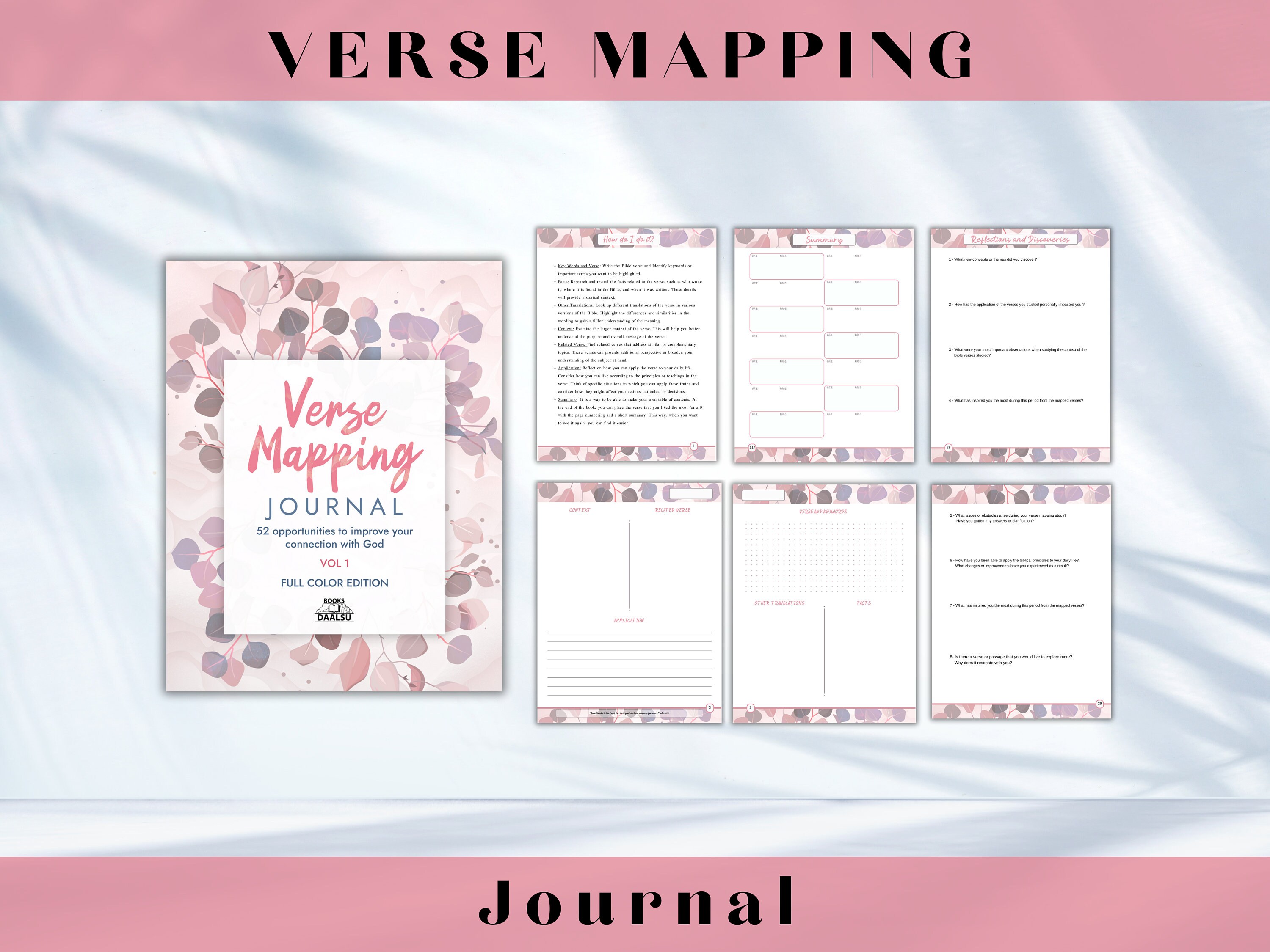 Verse Mapping Journal 52 Weeks Floral Version Full Color Letter PDF Printable Book - Etsy