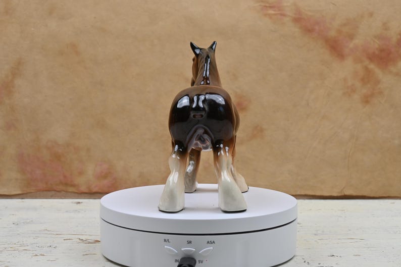 Vintage Shire Horse Figurine, Pre 1960 Decorative Equine Statue, Small ...