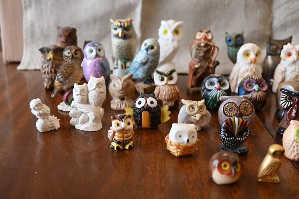 Vintage a Very Beautiful Collection of 75 Miniature Owls. - Etsy
