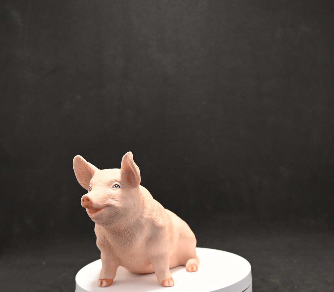 Vintage Porcelain Pig Figurine - Etsy