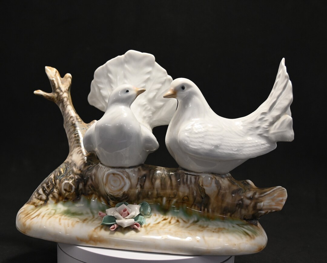 Vintage Couple Doves Porcelain Figurine, Ps Ceramic Dove Statuette ...