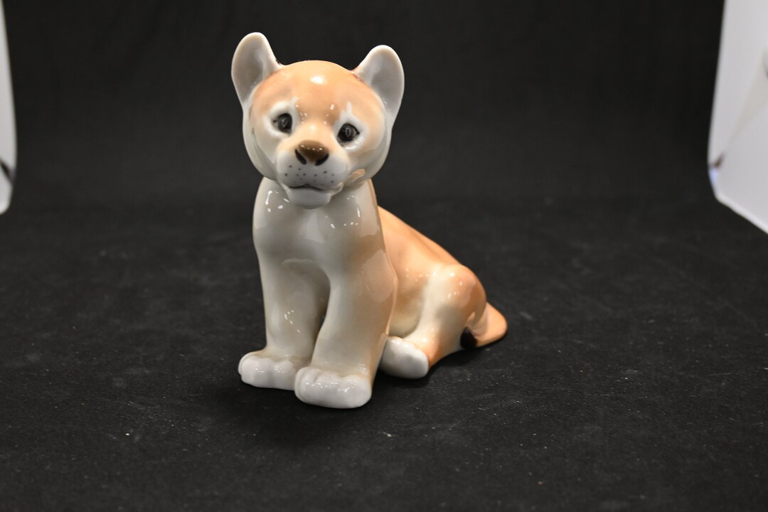 Vintage Lomonosov Porcelain Lion Figurine, Russian Fine Bone China - Etsy