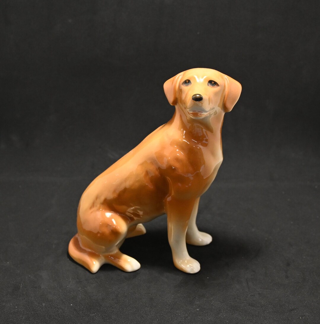 Vintage Labrador Dog Figurine, Yellow Lab Collectible Statue, Unique ...