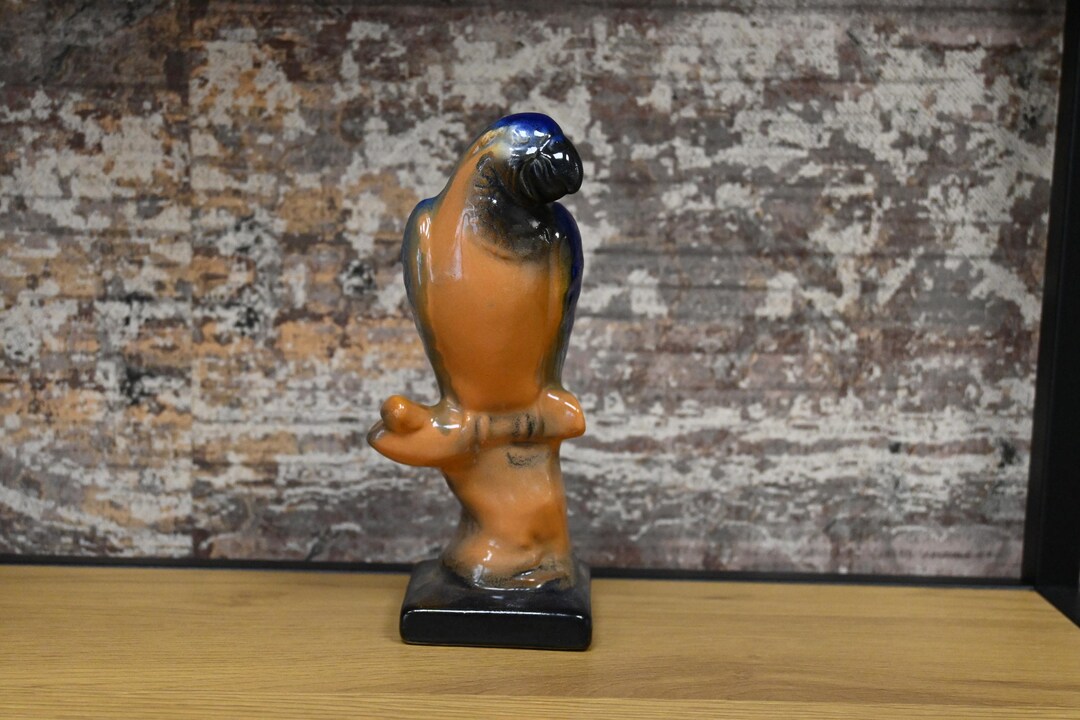 Blue and Brown Parrot Statue, Cobalt Bluish Kea Home Decor, Co Blue Sky ...