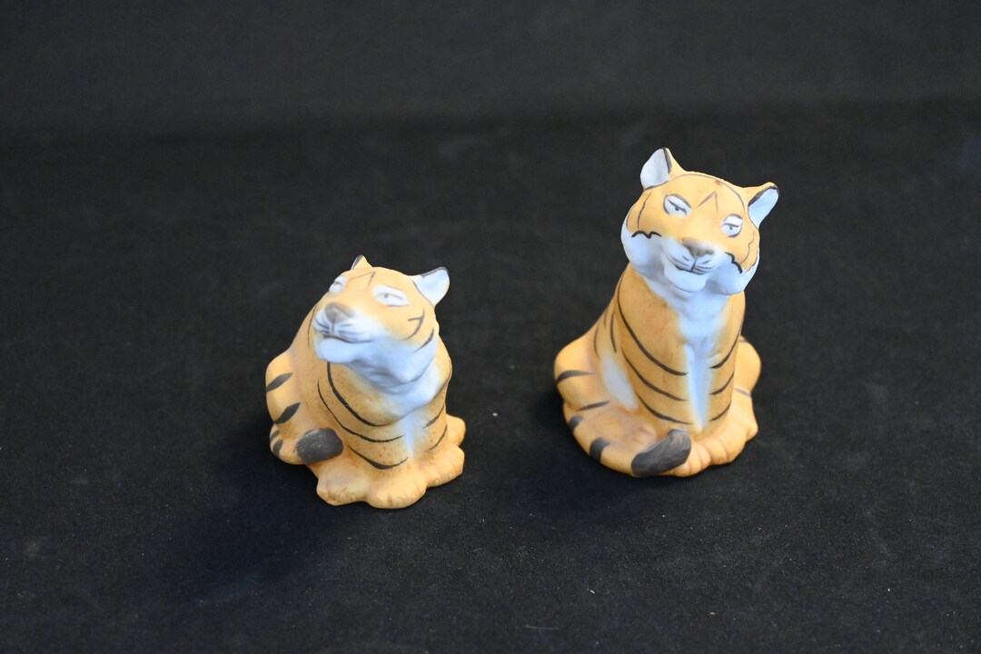 Vintage Franklin Mint - Tigers Salt and Pepper Shakers,vintage Ceramic ...