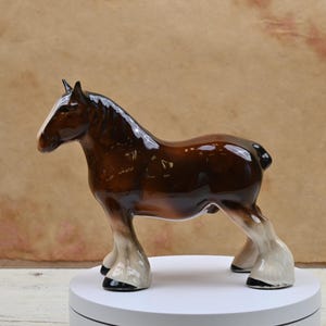 Vintage Shire Horse Figurine, Pre 1960 Decorative Equine Statue, Small ...