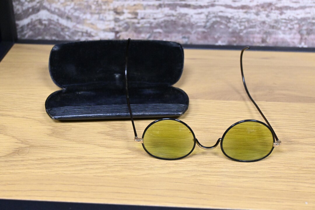 Antique Round Glasses, Vintage Circular Eyeglasses, Classic Gold Framed ...