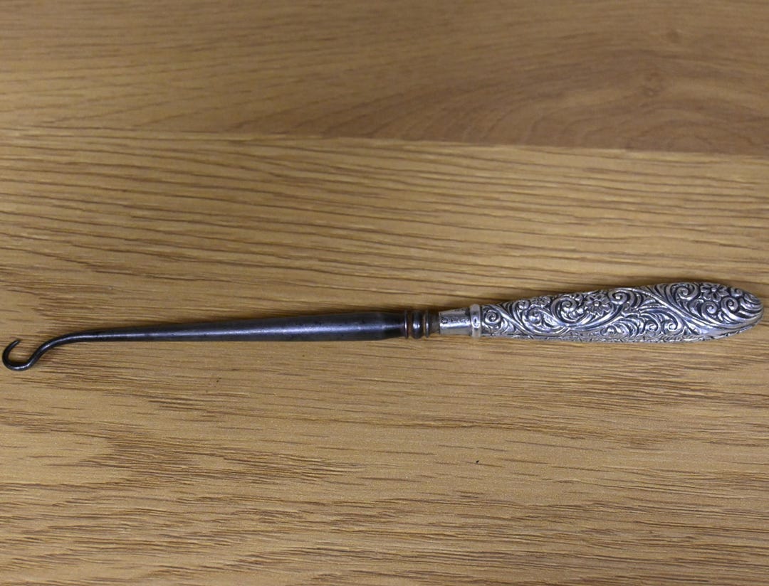 Antique Victorian Button Hook, Sterling Silver Handled Fastener ...