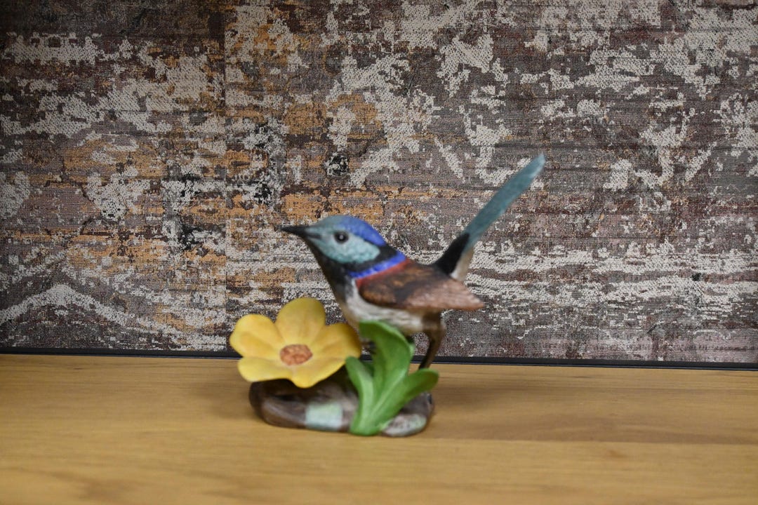 Fairy Wren Franklin Mint Porcelain Bird Figurine, Colonial Pristine ...